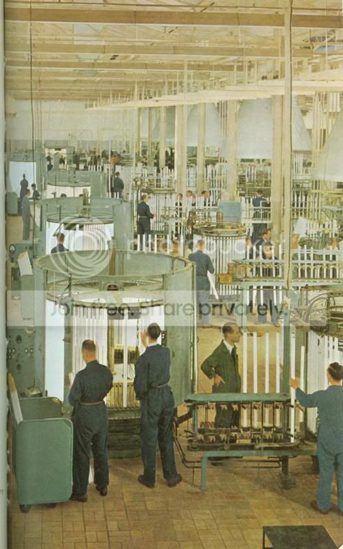 PIcture inside a fluorescent light bulb factory